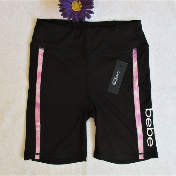 bebe | Shorts | New Bebe Sport Shorts Size Xl Black Biker Short | Poshmark